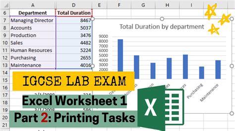 Igcse Excel Lab Exam ★ Worksheet 1 Part 2 Printing Tasks Includes Use Of Filters And