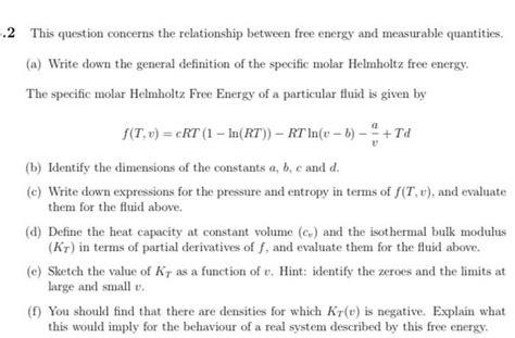 Solved This Question Concerns The Relationship Between Chegg