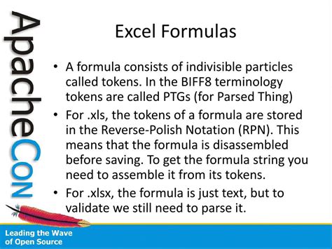 PPT Evaluation Of Excel Formulas In Apache POI PowerPoint Presentation ID 2424199