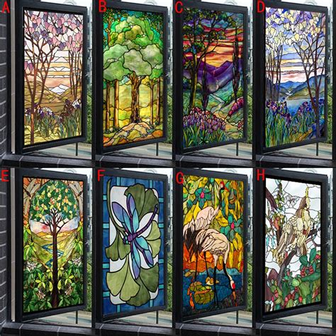 Customized European Style Stained Glass Window Sticker Electrostatic