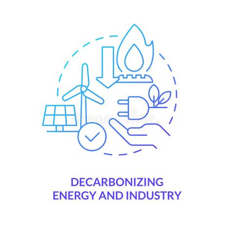 Decarbonizing Energy And Industry Blue Gradient Concept Icon Stock Vector Illustration Of
