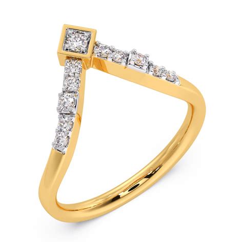 Sequar Square Diamond V Ring Candere By Kalyan Jewellers