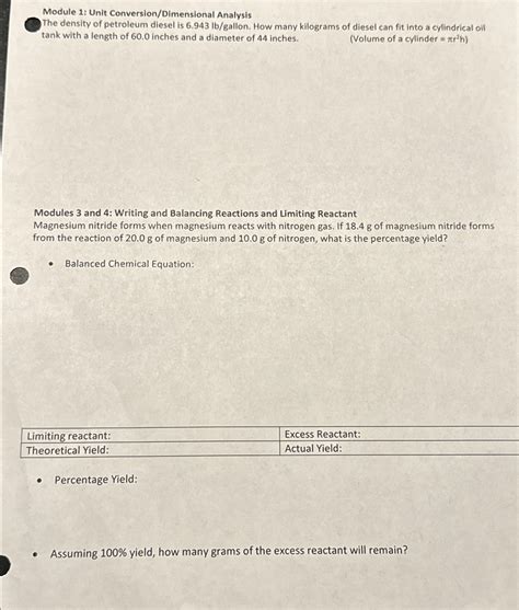 Solved Module 1 Unit Conversion Dimensional Analysisthe