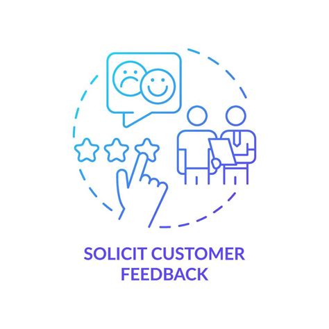 Solicit Customer Feedback Blue Gradient Concept Icon Marketing