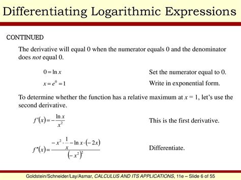 Differentiation Formulas Ln