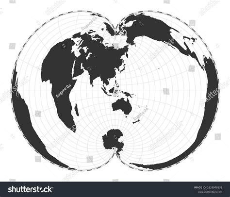 Vector World Map American Polyconic Projection Stock Vector Royalty Free 2228978531 Shutterstock