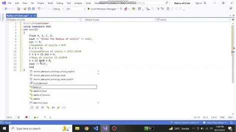 Write C Program In The Radius Of A Circle And Prints The Circles Diameter Circumference And