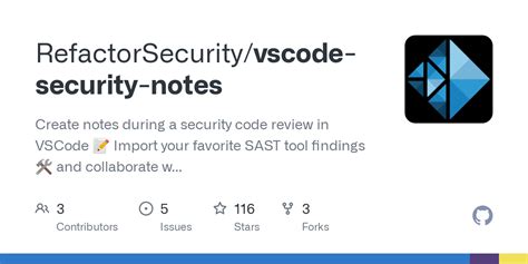 GitHub RefactorSecurity Vscode Security Notes Create Notes During A Security Code Review In