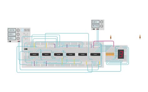Circuit Design Contador Síncrono 3 Bits Crescente Decrescente Tinkercad
