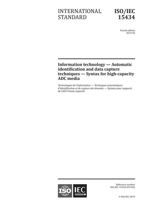 Isoiec 154342019 Information Technology — Automatic Identification