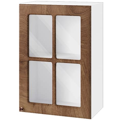 КУХНЕНСКИ ШКАФ ГОРЕН РЕД С ВИТРИНА ВРАТА И РАФТ Irim 50x30x72 СМ