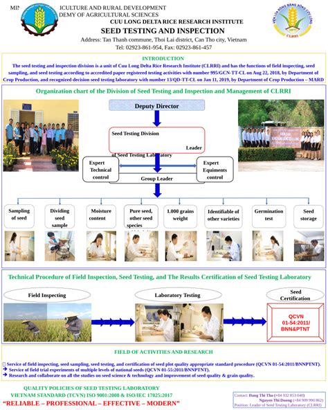 Pdf Quality Policies Of Seed Testing Laboratory Vietnam Standard Tcvn Iso Reliable