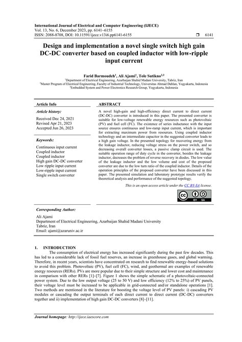Design And Implementation A Novel Single Switch High Gain Dc Dc Converter Based On Coupled