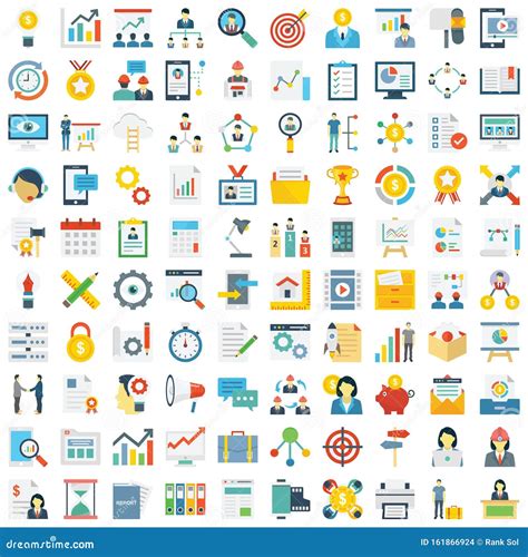 Project Management Colored Vector Icons Set Every Single Icons Can Be
