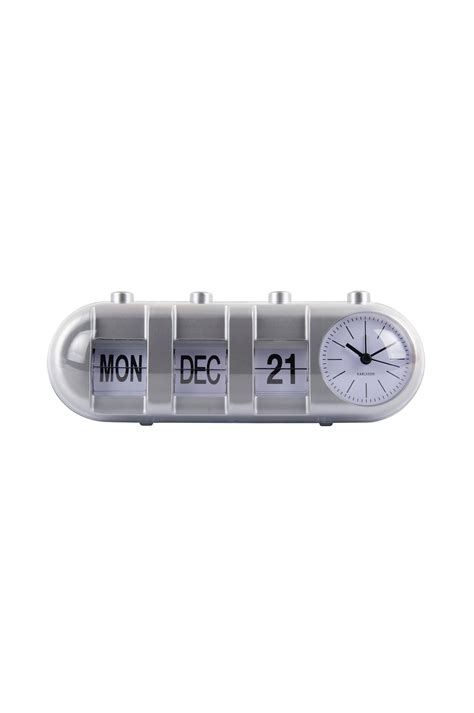 Alarm Klocka Retro Tube Calendar Flip Silver Dekoration Homeroom
