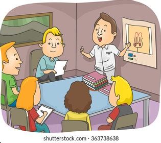 Illustration Sex Education Class Discussing Male Stock Vector Royalty Free