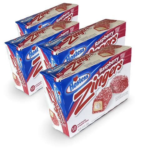 Hostess Raspberry Zingers Value Pack 10 Individually Wrapped 4 Box