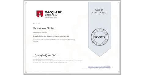 Preetam Saha On Linkedin Completion Certificate For Excel Skills For