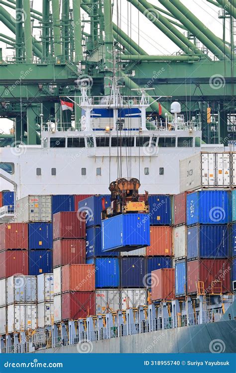 Container Loading And Unloading At Singapore Shipping Container