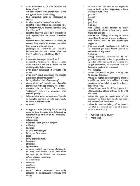 Philo Philo Reflection Logical Fallacy Download Free Pdf Argument