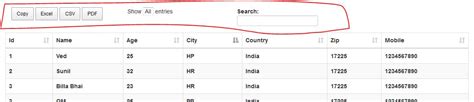 How To Get Export Buttons Records Per Page And Serach Textbox In A