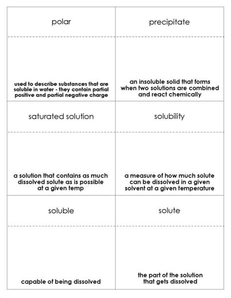 Solubility Vocabulary Bingo With Bonus Word Search By Learning Fun