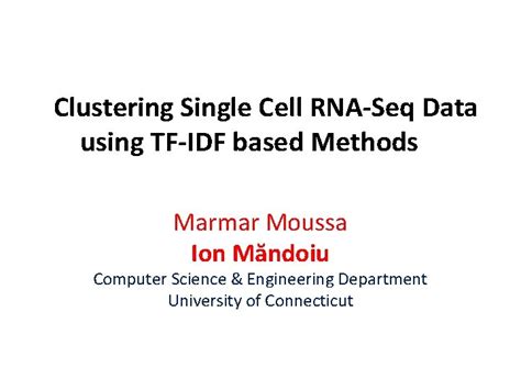 Clustering Single Cell Rnaseq Data Using Tfidf Based