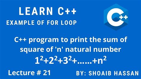 22 C Program To Print The Sum Of Square Of N Natural Number Using For Loop Tech