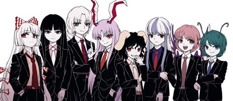 Meimaru Inuchiyo Fujiwara No Mokou Houraisan Kaguya Inaba Tewi