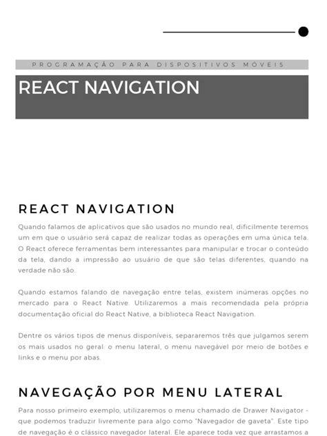 React Navigation Pdf Programas Informática