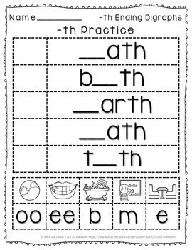 Th Final Digraph Anchor Chart Practice Click File Print By Oh So Random