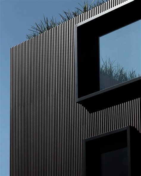 I C O N Black Metal Facade Exterior Modern Black Facade Design Building