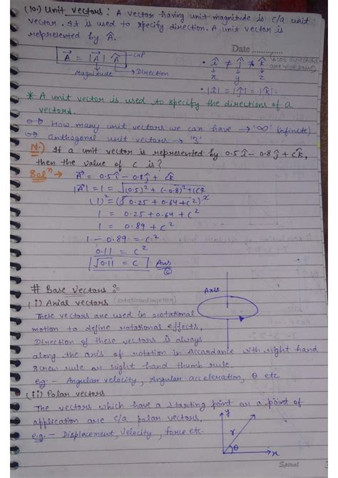 SOLUTION Class 11th Physics Vector Notes Studypool