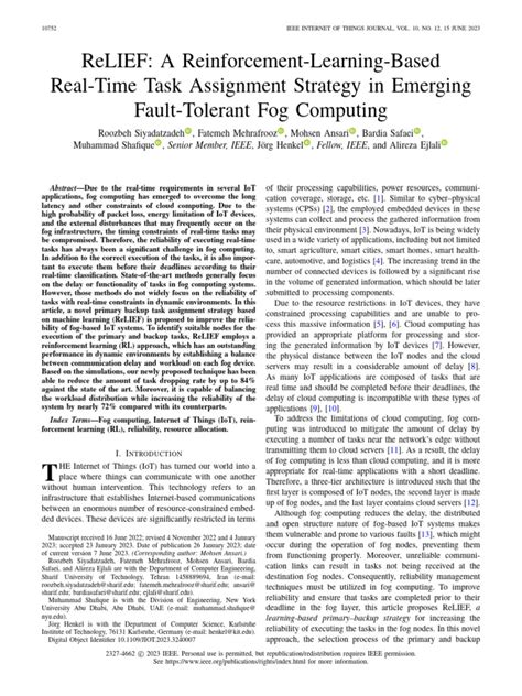 Relief A Reinforcement Learning Based Real Time Task Assignment Strategy In Emerging Fault