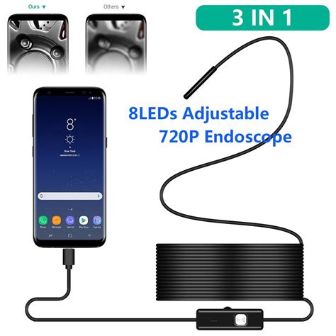 3 In 1 Endoscoop Camera Flexibele Ip67 Waterdichte Vicedeal