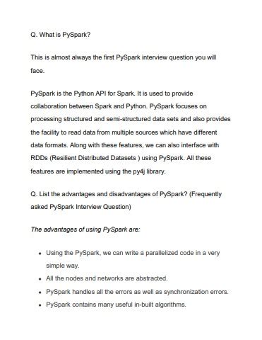PySpark Interview Questions