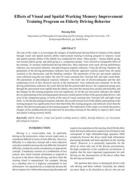 Pdf Effects Of Visual And Spatial Working Memory Improvement Training