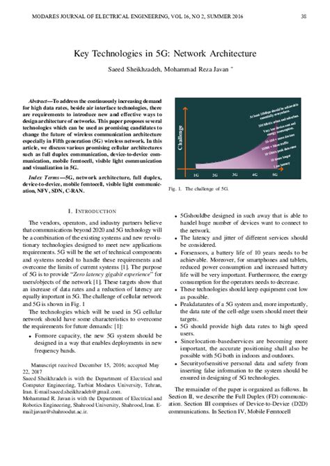 Pdf Key Technologies In 5g Network Architecture