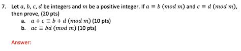 solved let a b c d ﻿be integers and m ﻿be a positive