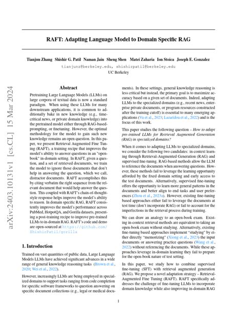 Raft Adapting Language Model To Domain Specific Rag Vu Et Al 2023