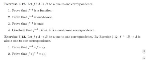 solved exercise 3 12 let f a b be a one to one
