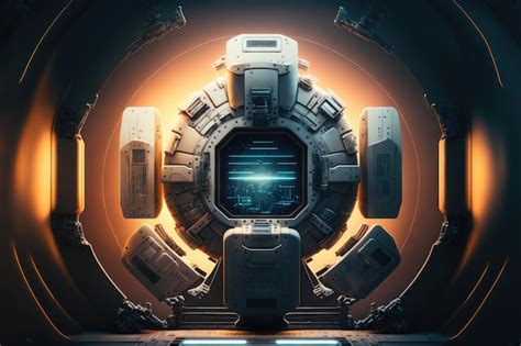 Premium Photo Abstract In Futuristic Interior Of Spaceship With Power Generative Technology
