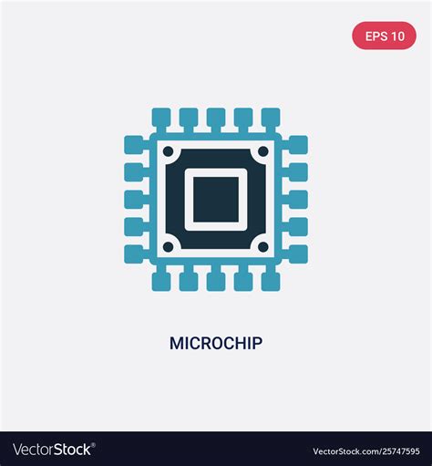 two color microchip icon from programming concept vector image