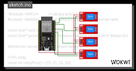 Control Relay Wokwi Esp32 Stm32 Arduino Simulator