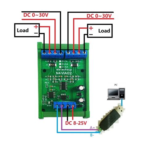 N4via02 1a Multifunctional Rs485 Ammeter And Voltmeter 0 30v Voltage And 0 5a Current Measurement