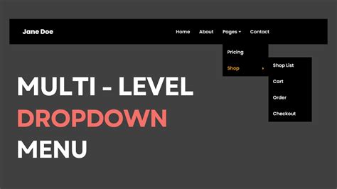 Dropdown Menu Using HTML CSS | Multi Level Dropdown Menu - YouTube