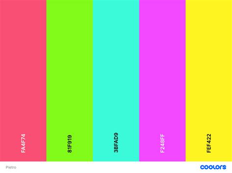 Color Chart For Graphic Style