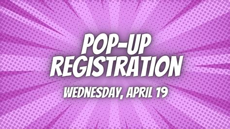 Pop Up Registration