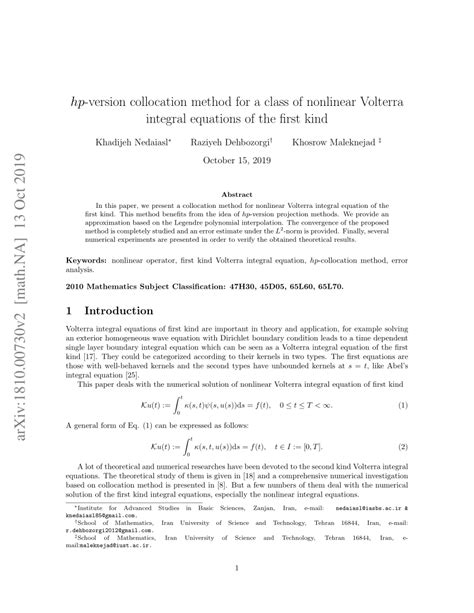 pdf hp version collocation method for a class of nonlinear