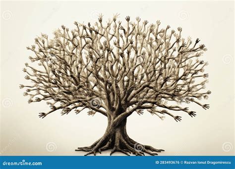 tree formed entirely by interconnected human figures symbolizing unity